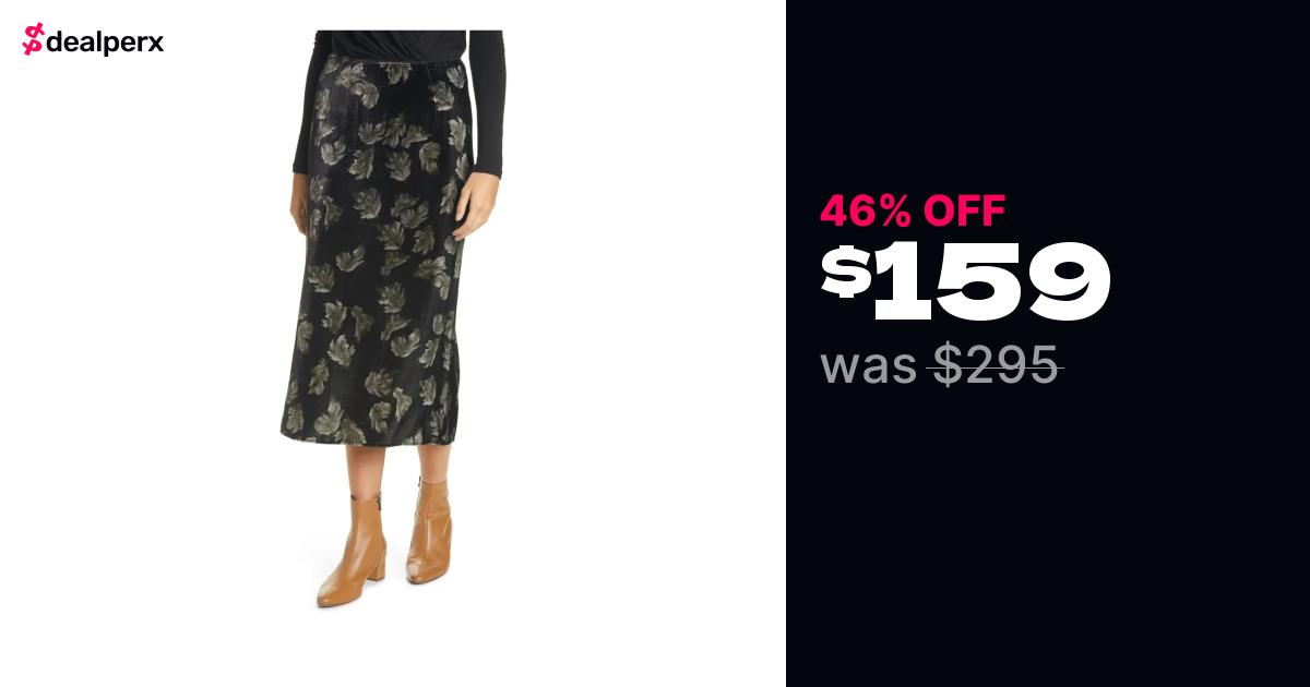 Sale on Vince Fallen Leaf Velvet Slip Skirt