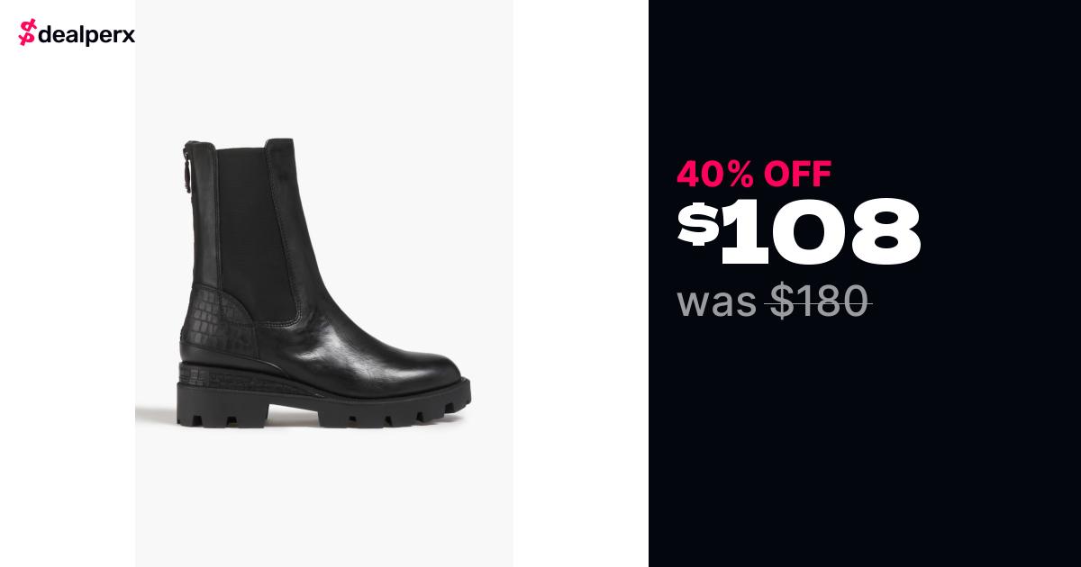 Sale on Sam Edelman Genia Smooth and Croc-effect Leather Chelsea Boots
