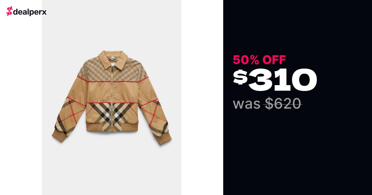 Sale on Burberry Boy's Liam Mixed-prints Bomber Jacket, Size 4-10
