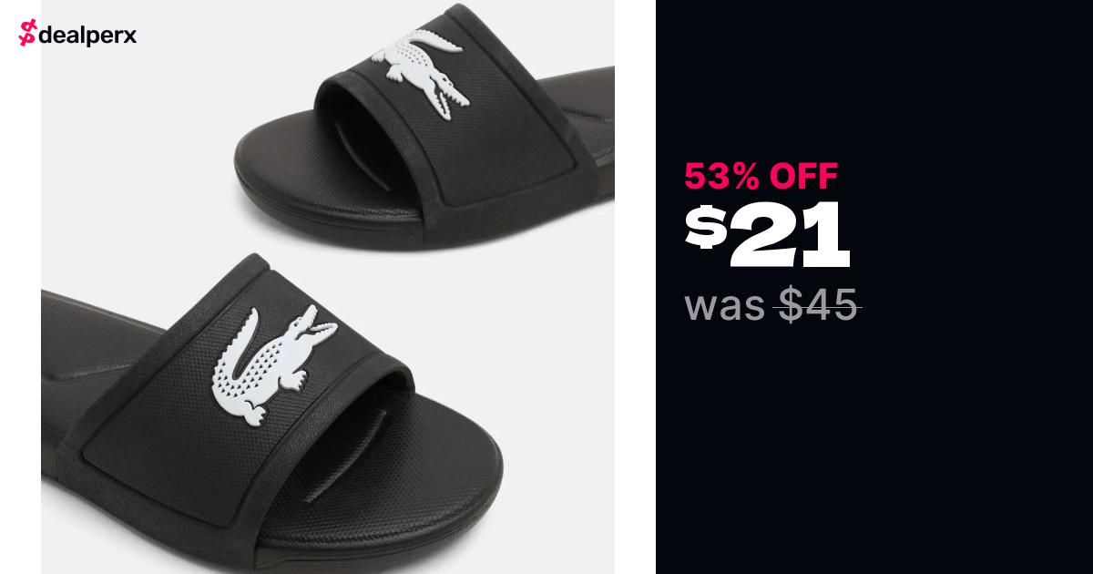 Sale on Lacoste Black Logo Slides