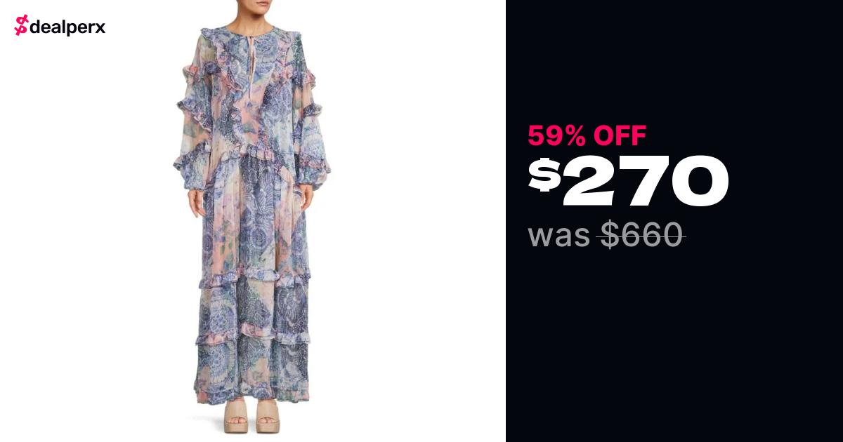 Sale on MISA Los Angeles Persephone Ruffle Maxi Dress