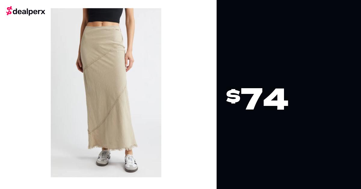 Fray Seam Maxi Skirt - Dealperx