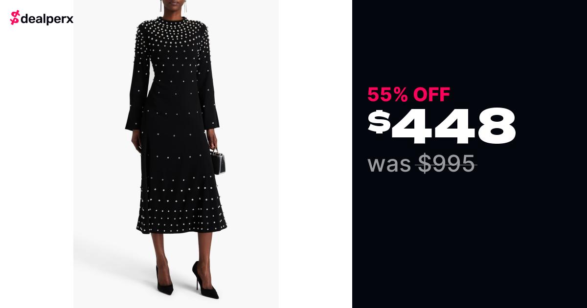 Sale on Jonathan Simkhai Arielle Crystal-embellished Crepe Midi Dress