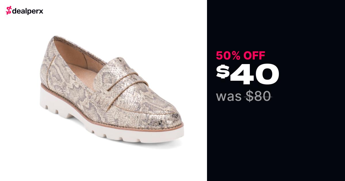 Leather Cheryl Wide Comfort Loafers - Dealperx