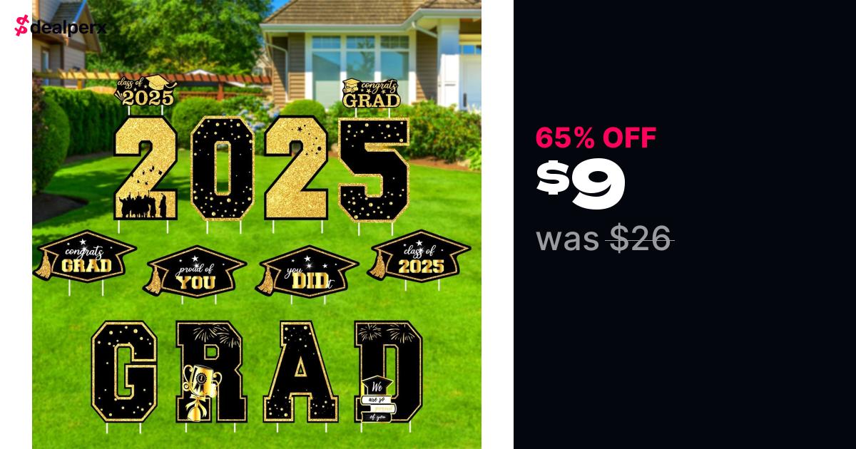 14pcs Large Graduation Decorations 2025 Yard Signs, Class of 2025 Yard Signs with Stakes for ...