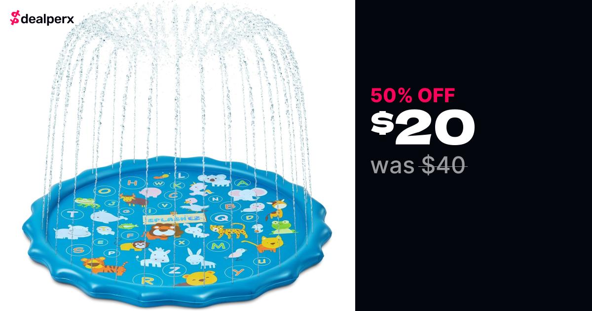 Splashez 3-in-1 Splash Pad, Sprinkler for Kids & Baby Pool for Learning ...
