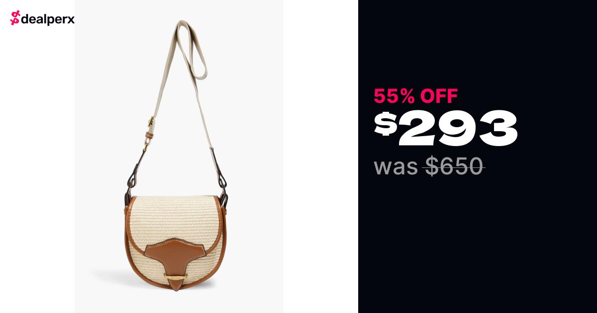 Sale on Isabel Marant Botsy Leather-trimmed Faux Raffia Shoulder Bag