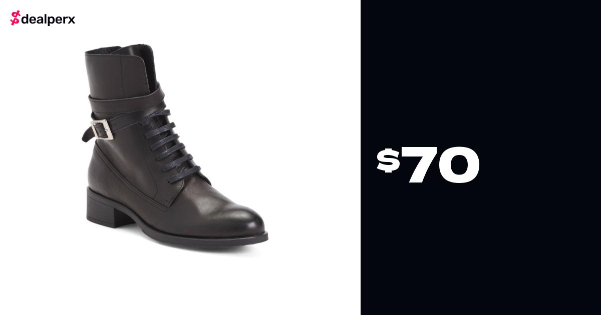 Sale on Helene Rouge Leather Laced Up Booties