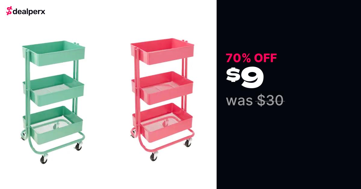 Lexington 3-Tier Rolling Cart by Simply Tidy - Dealperx