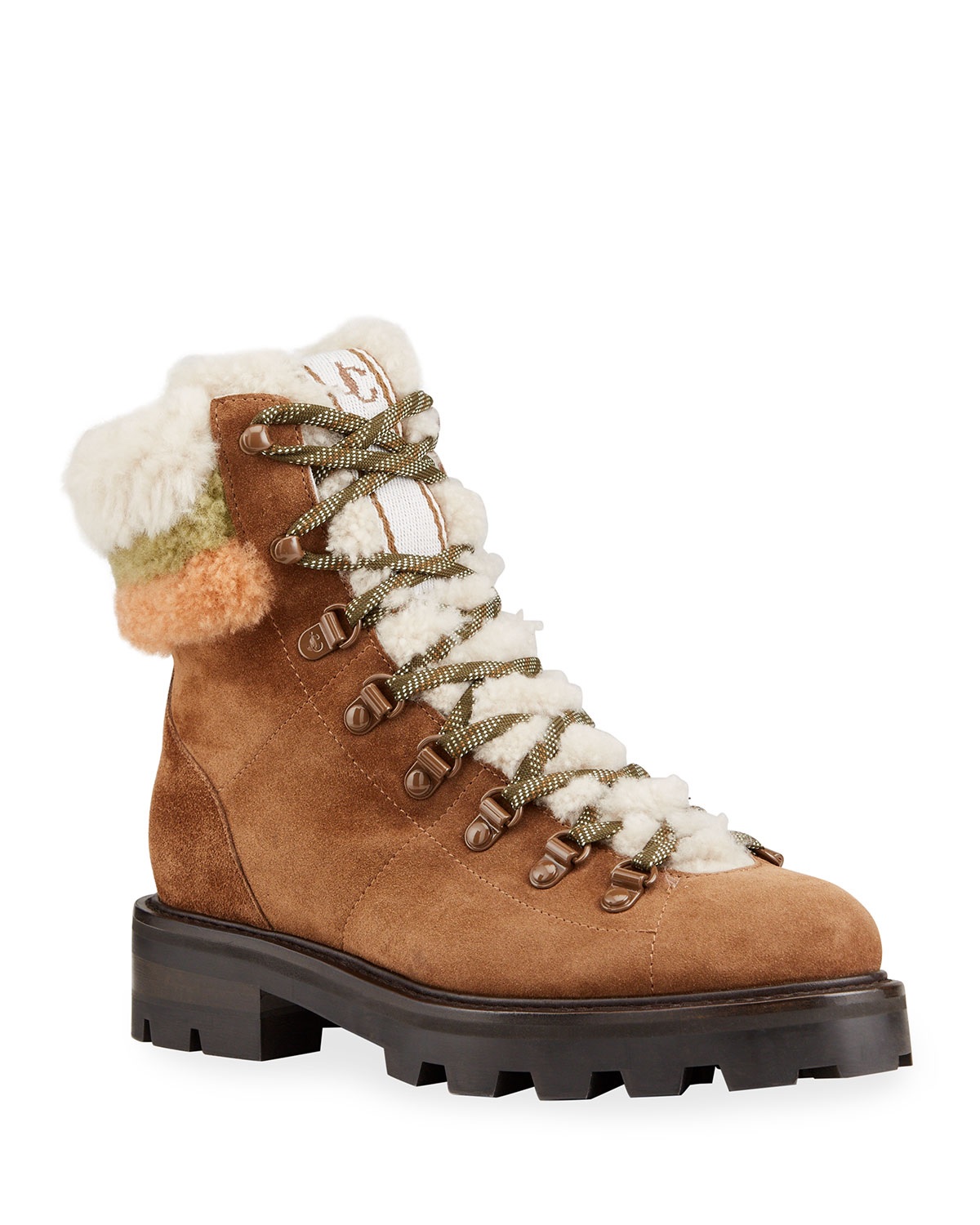 Sale on Jimmy Choo Eshe Suede Lamb Fur Hiker Booties