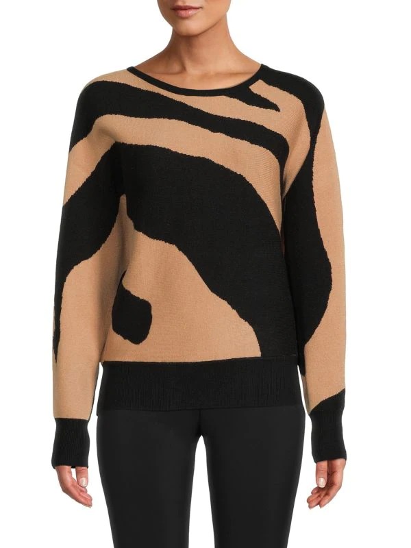 Sale on Carmen Marc Valvo Zebra Print Dolman Sleeve Sweater