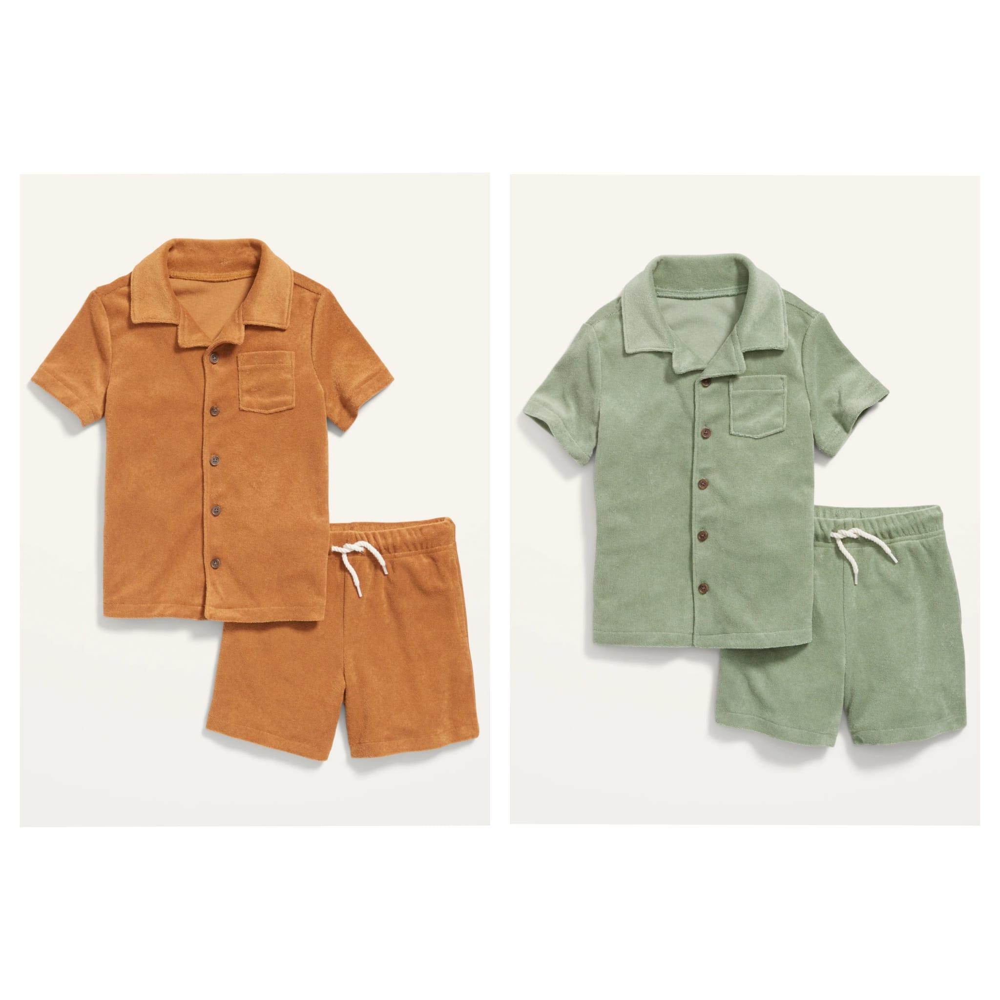 Short-sleeve Loop-terry Shirt and Shorts Set for Toddler Boys - Dealperx
