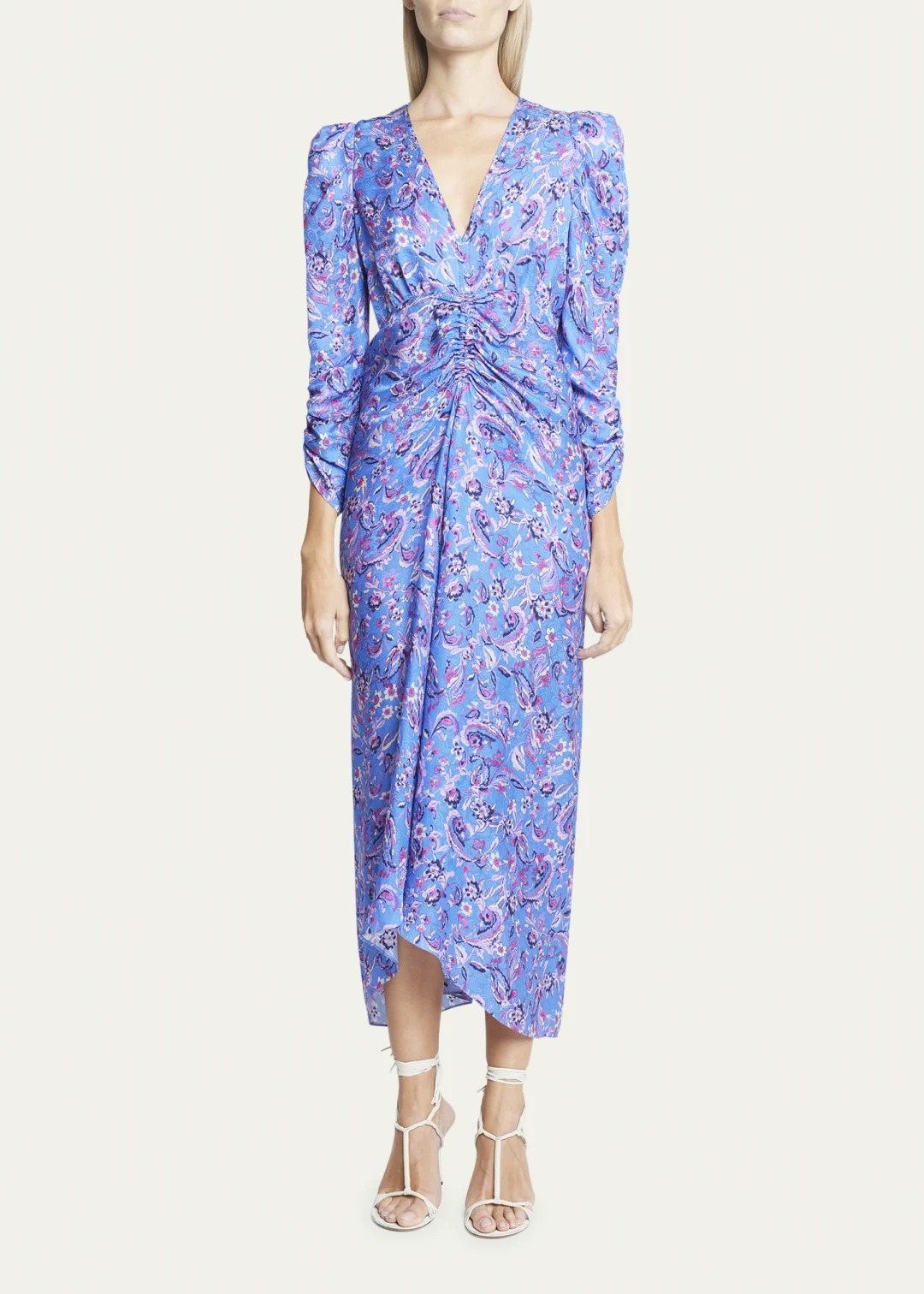 Sale on Isabel Marant Albini Floral Ruched Midi Dress